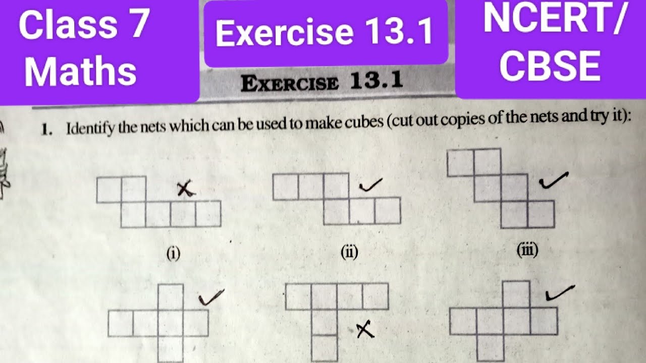 Class 7 Maths Chapter 13। Visualising Solid Shapes - Exercise 13.1 ...