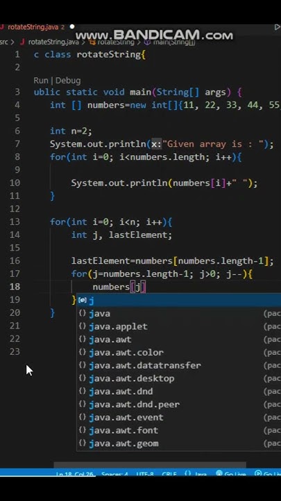 Right Rotate Numbers Using Array Java Programmer Java Javaprogramming Shorts Youtube
