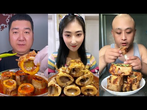 Chinese Food Mukbang Eating Show | Red beef bone marrow | Beef Bone Marrow Challenge #255 (760-762)