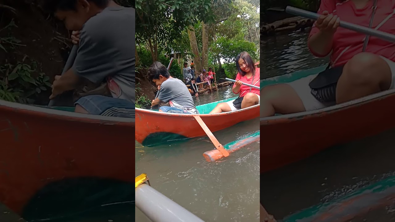 Naik perahu di sungai - YouTube