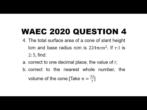 WAEC 2020 Mathematics Theory Question 4. - YouTube