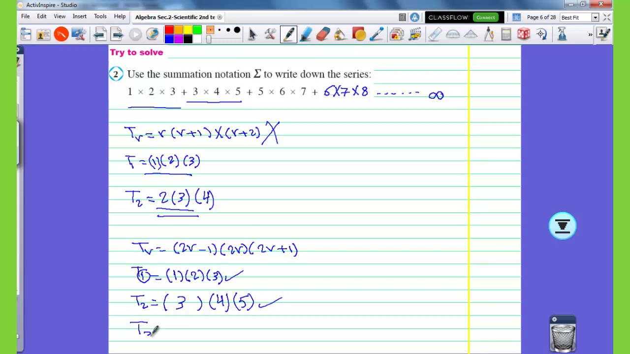 Math 2nd secondary | Second term | Algebra | Series and summation ...