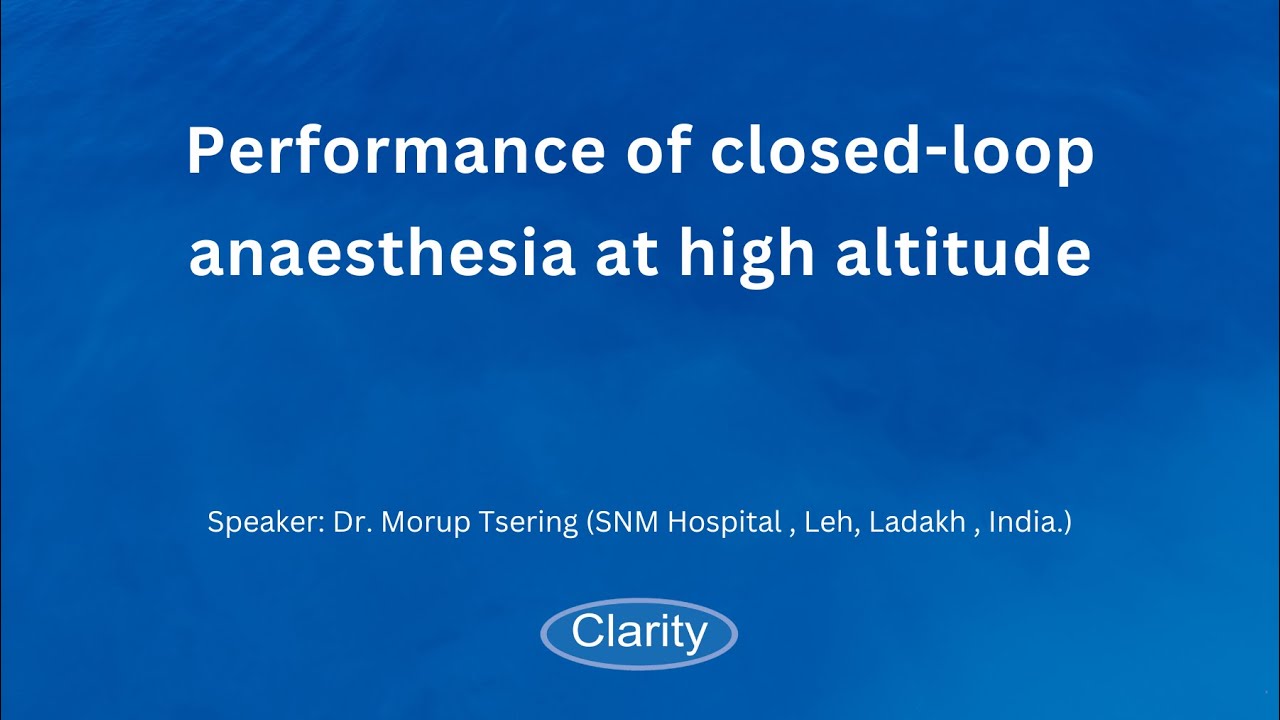 Performance of closed-loop anaesthesia at high altitude Dr. Morup ...