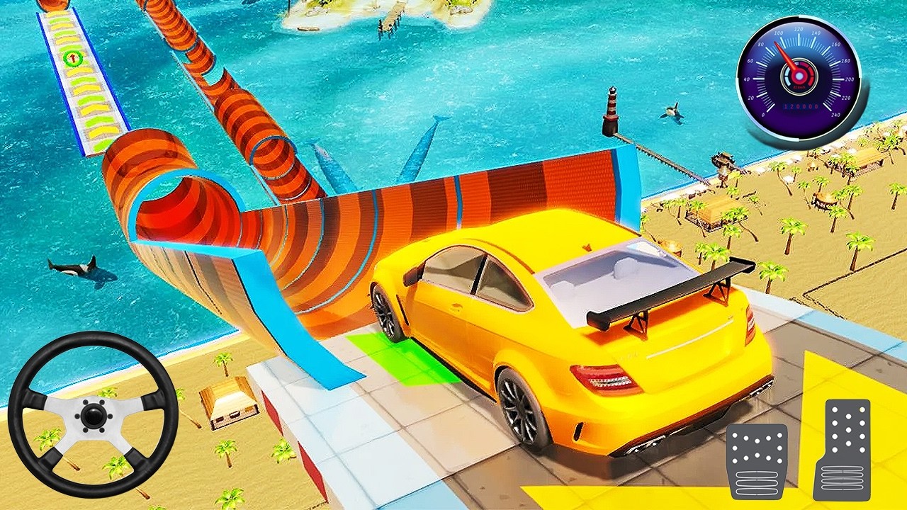 Ramp Car Beach Racing Stunts - Impossible GT Car Stunts Ramp Driver ...