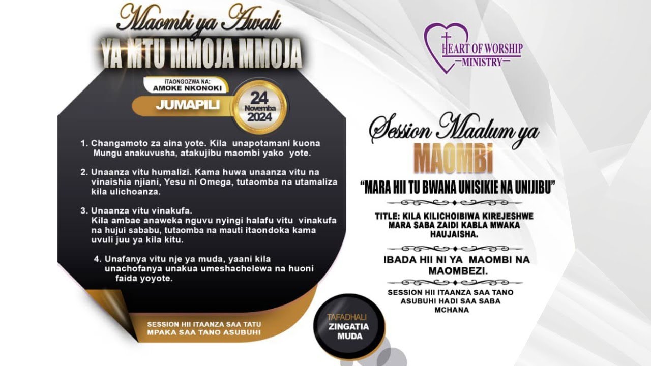 ONE TO ONE NA SESSION MAALUM | MARA HII TU BWANA UNISIKIE NA UNIJIBU ...