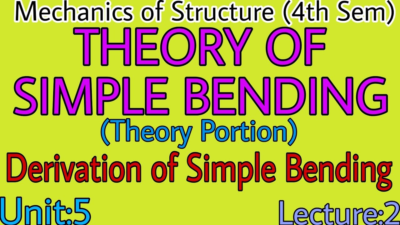 Derivation of Simple Bending| Lecture:2| Theory of Simple Bending|Unit ...