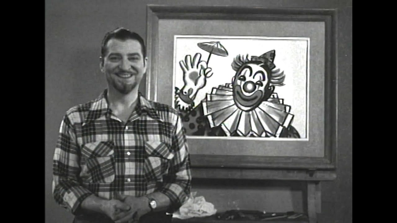 Jon Gnagy Draws a Clown - YouTube