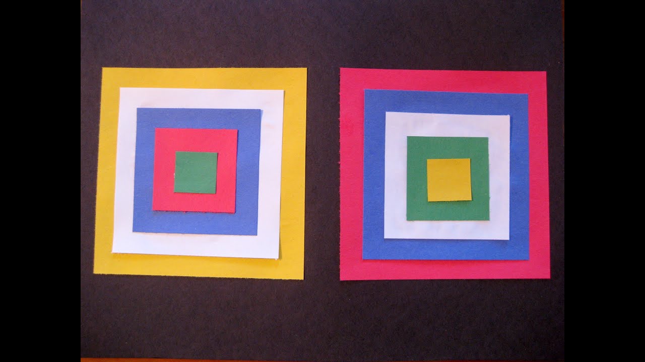 Concentric Squares: A Preschool Cut & Paste Lesson - YouTube