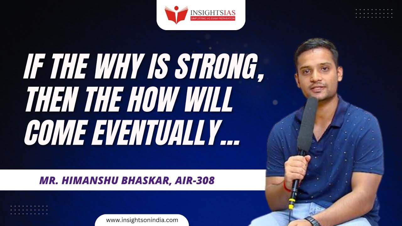 If the WHY is Strong, then the HOW will come eventually |Mr. Himanshu ...