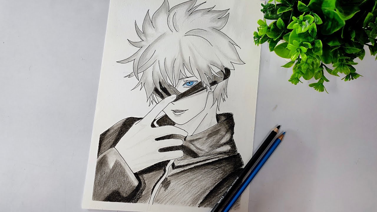 How To Draw GOJO SATORU | Anime Drawing Tutorial step by step Easy # ...