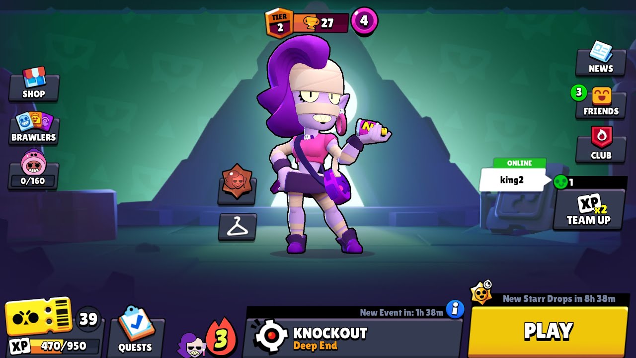 Using my new favourite person in brawl stars EMZ REALLY GOOD RANGE AND ...