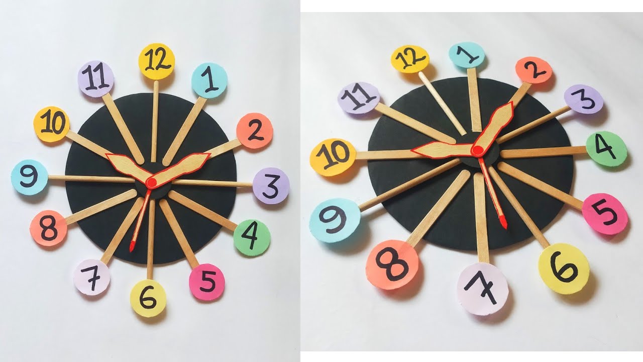 Wall hanging craft idea/wall clock making craft/art and crafts - YouTube