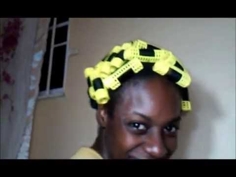 Roller set updo on NATURAL HAIR - YouTube