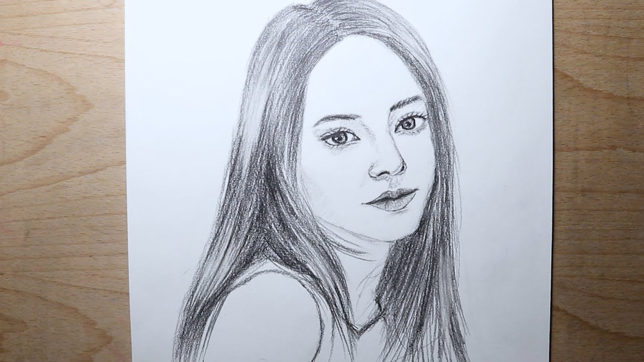 How to draw a girl with long hair easy | easy drawing tutorial step by ...