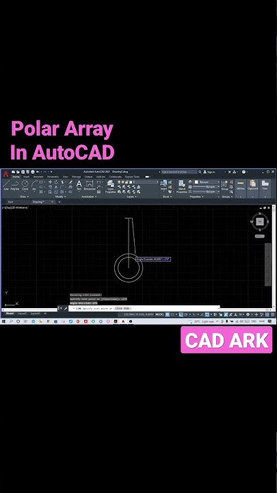 Polar array in AutoCAD. #autocad #cadark #polararray - YouTube