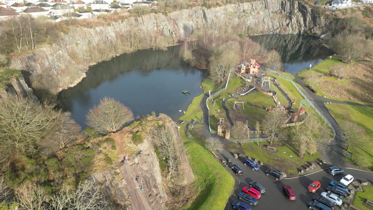 AUCHINSTARRY QUARRY | DRONE FOOTAGE | FT. Climbers on the Quarry. - YouTube