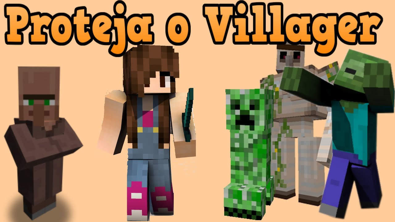 Minecraft Minigame - PROTEJA O VILLAGER (Creeper Attack) - YouTube