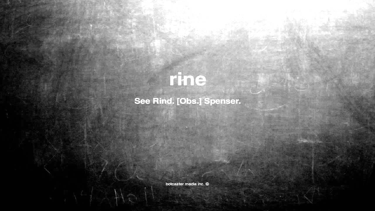 What does rine mean - YouTube