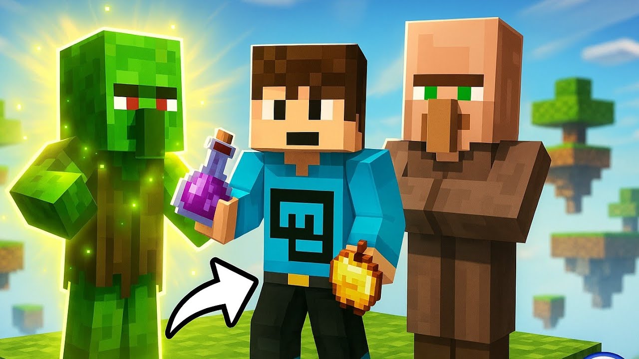 Turning a Zombie Villager into a Normal Villager in Skyblock!👌 - YouTube