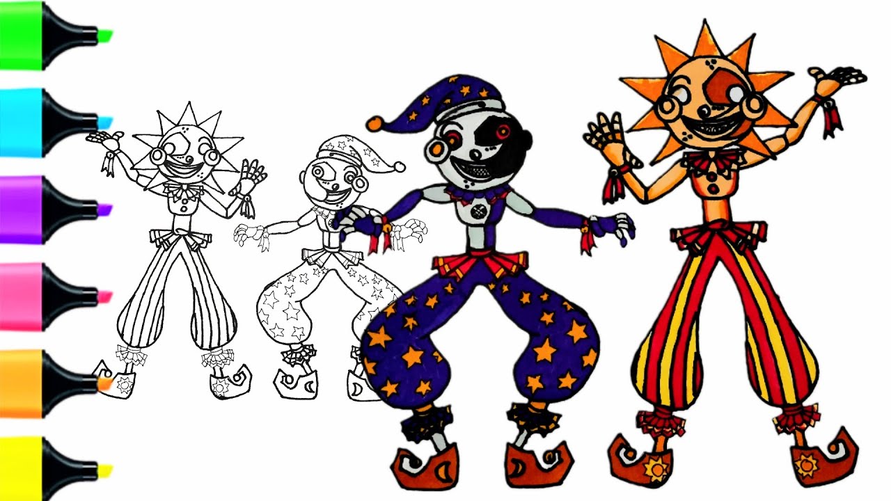 How to draw Sundrop and Moondrop / Five nights at Freddy's new Drawing ...
