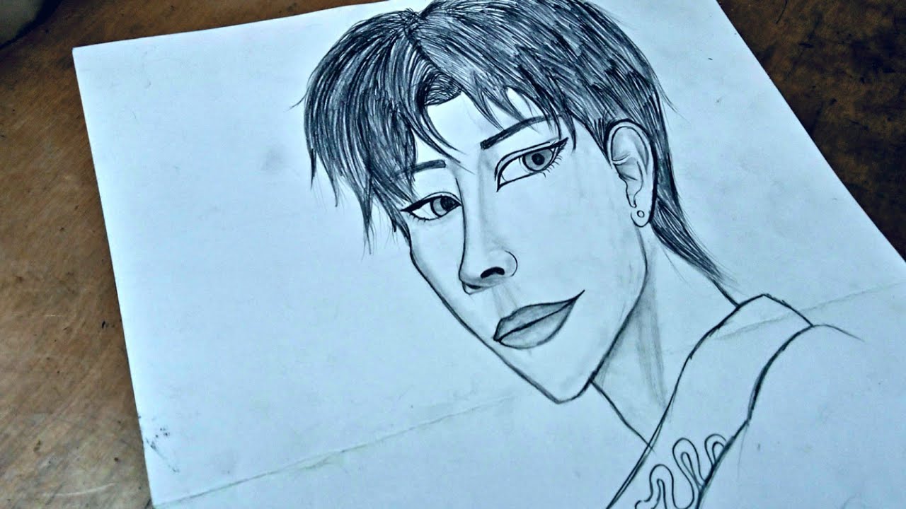 easy boy drawing with pencil sketch||boy face draw||Beginners steps to ...