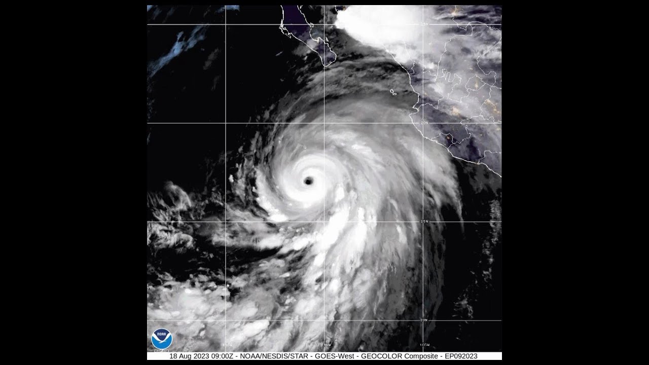 Hurricane Hilary, off Mexico, grows to Category 4 strength - YouTube