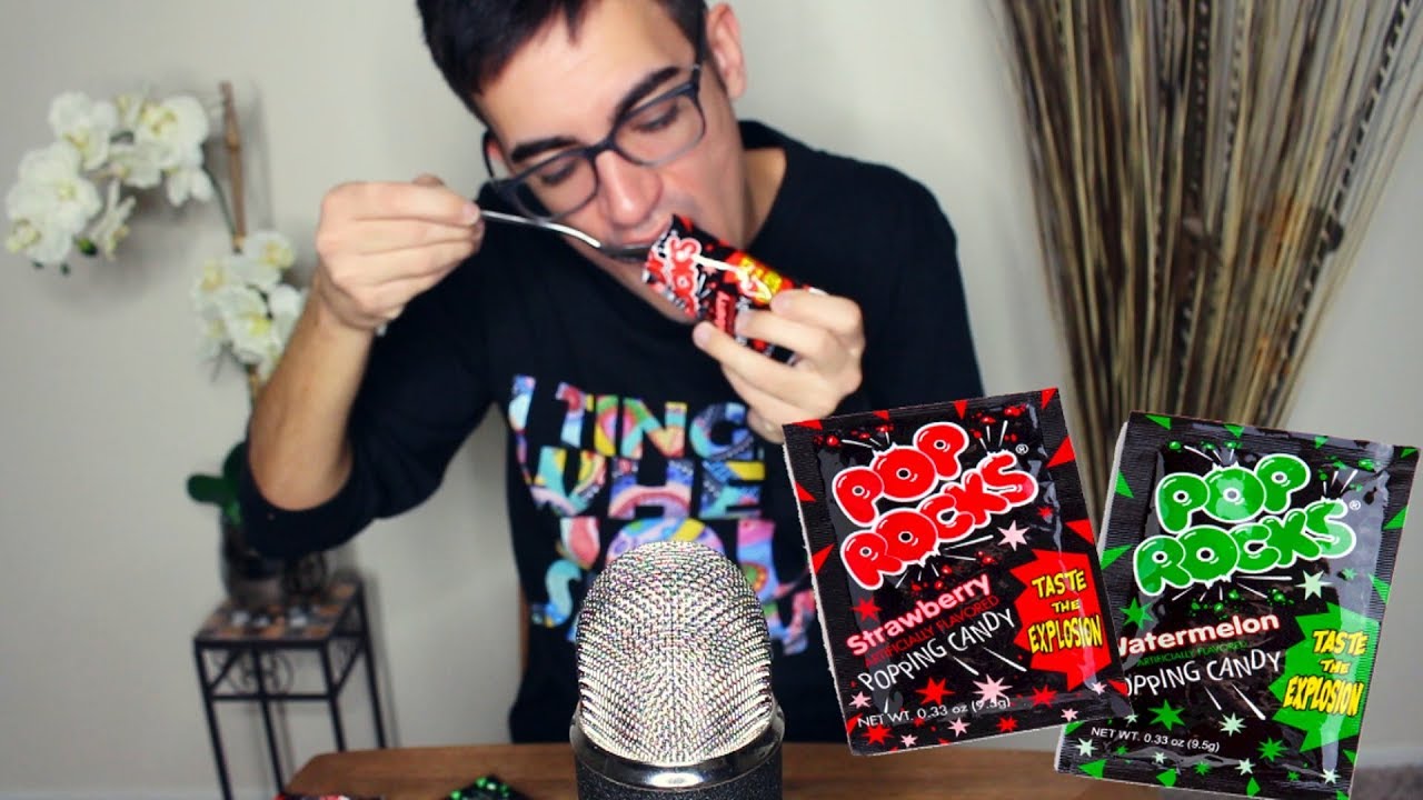 Eating Pop Rock for ASMR: Pop Candy / Rock Candy / Candy Rock - YouTube