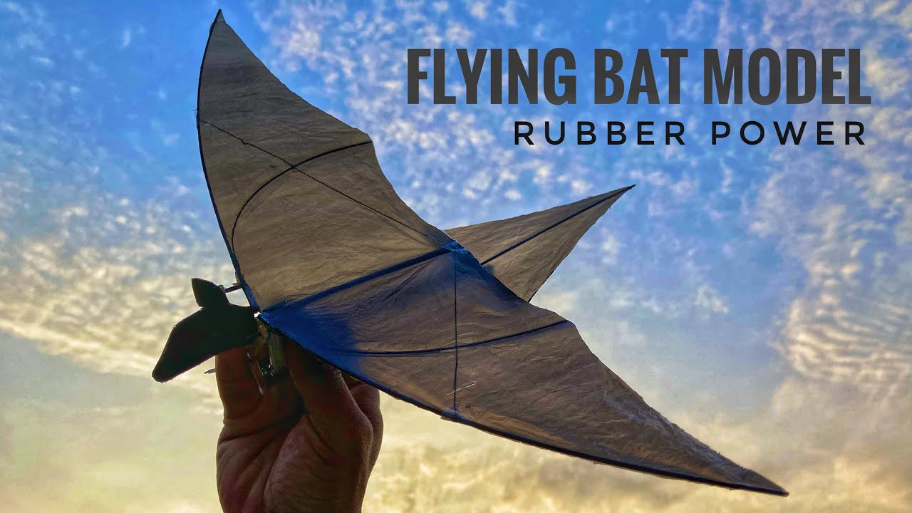 FLYING RUBBER BAND POWERED BAT ORNITHOPTER MECHANISM RUBBER POWER - YouTube