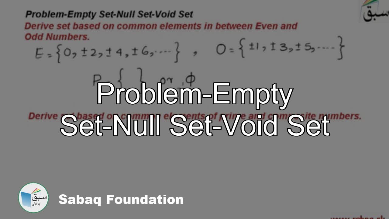 Problem Empty Set Null Set Void Set Math Lecture Sabaq pk YouTube problem-empty-set-null-set-void-set-math-lecture-sabaq-pk-youtube