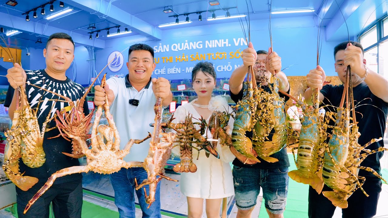 Enjoying Vietnamese seafood - KING CRAB, ALASKAN LOBSTER, GIANT ISOPOD ...