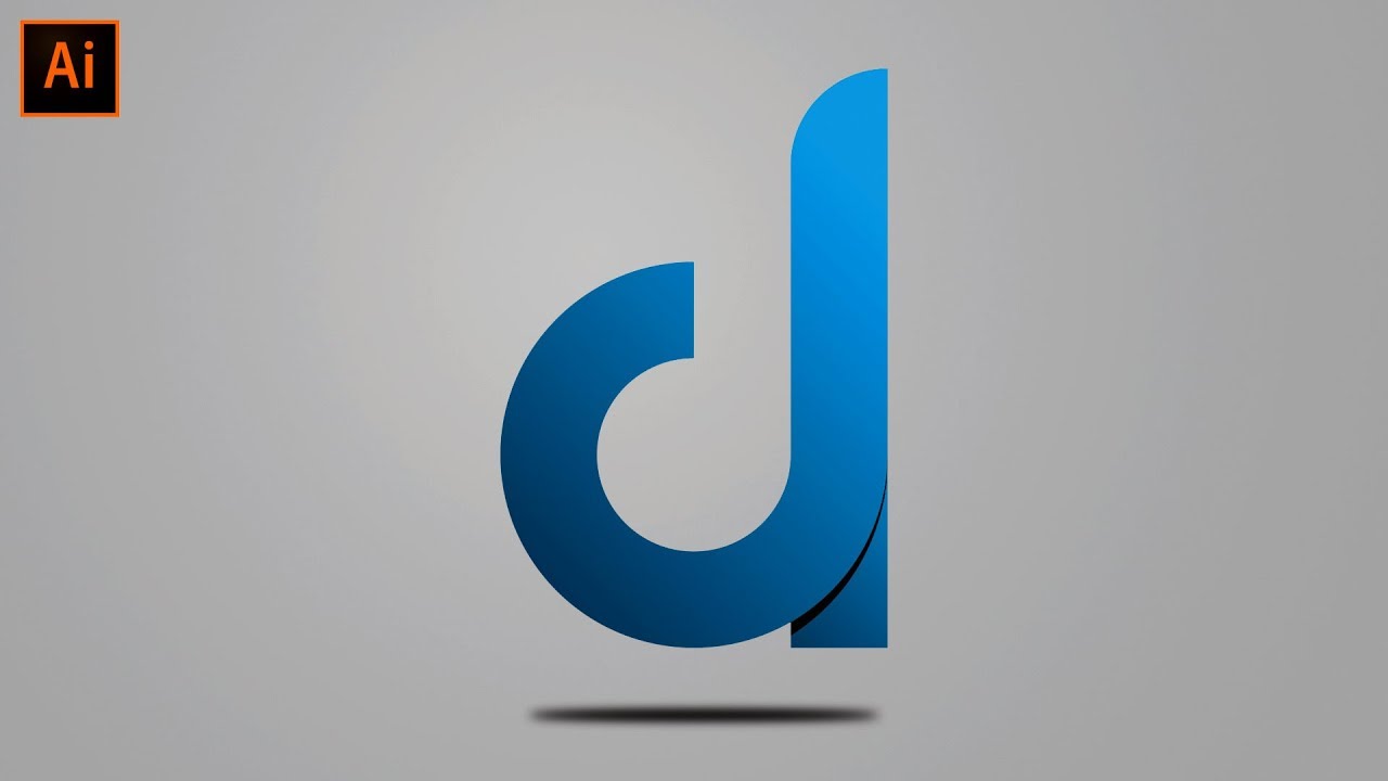 Adobe Illustrator - Letter D Logo Design Using Line and Circle Tools ...