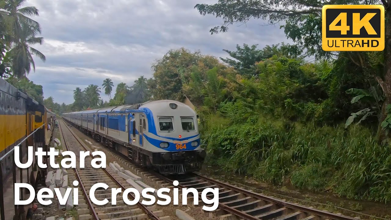 Uttara Devi Crossing in Sri Lanka Railways - 4K Ultra HD - YouTube