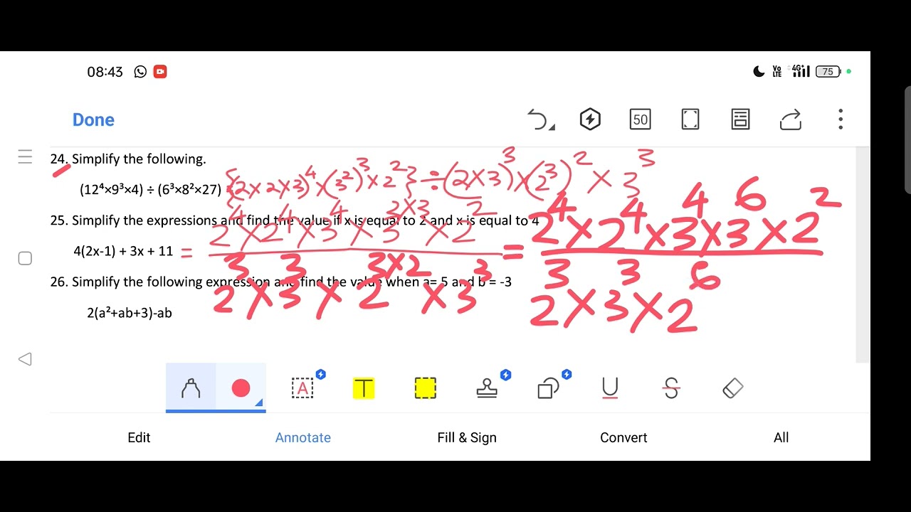 PT-4 (2024-25)/Math (Sec-C)Question.24: Answer/OAV Class-7/Previous ...