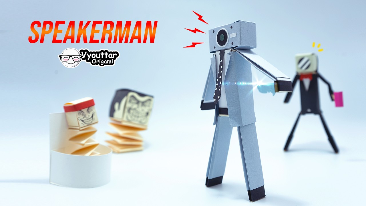 How to make fun paper SPEAKERMAN from skibidi toilet Without glue - YouTube