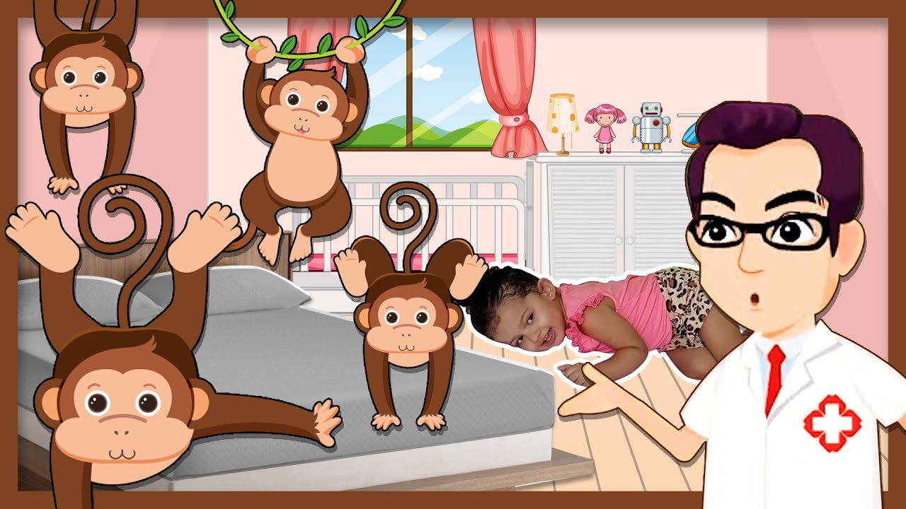 Cinco Macaquinhos - Five little monkeys - Musicas Infantil - YouTube