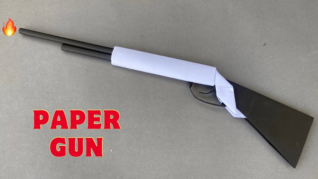 Making paper gun | Origami paper gun | how to make paper one shot gun ...