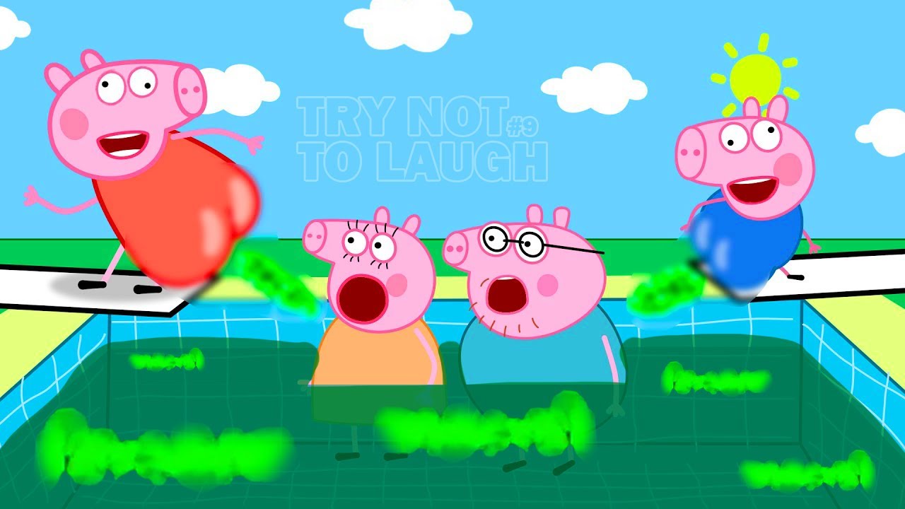 Peppa Pig's Splashy Pool Day Full | Funny Peppa Pig Try Not To Laugh ...