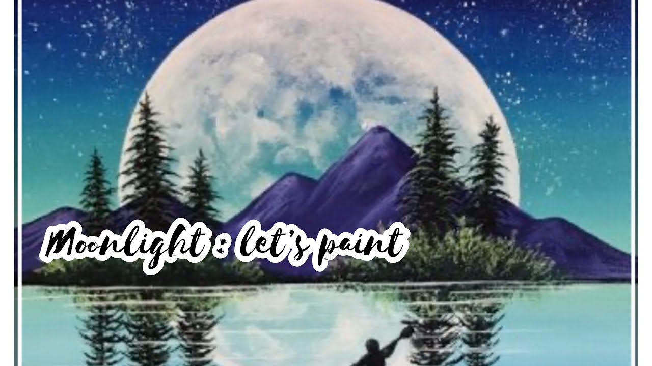 Moonlight | Simple Landscape Painting on Mini Canvas | For Beginners ...