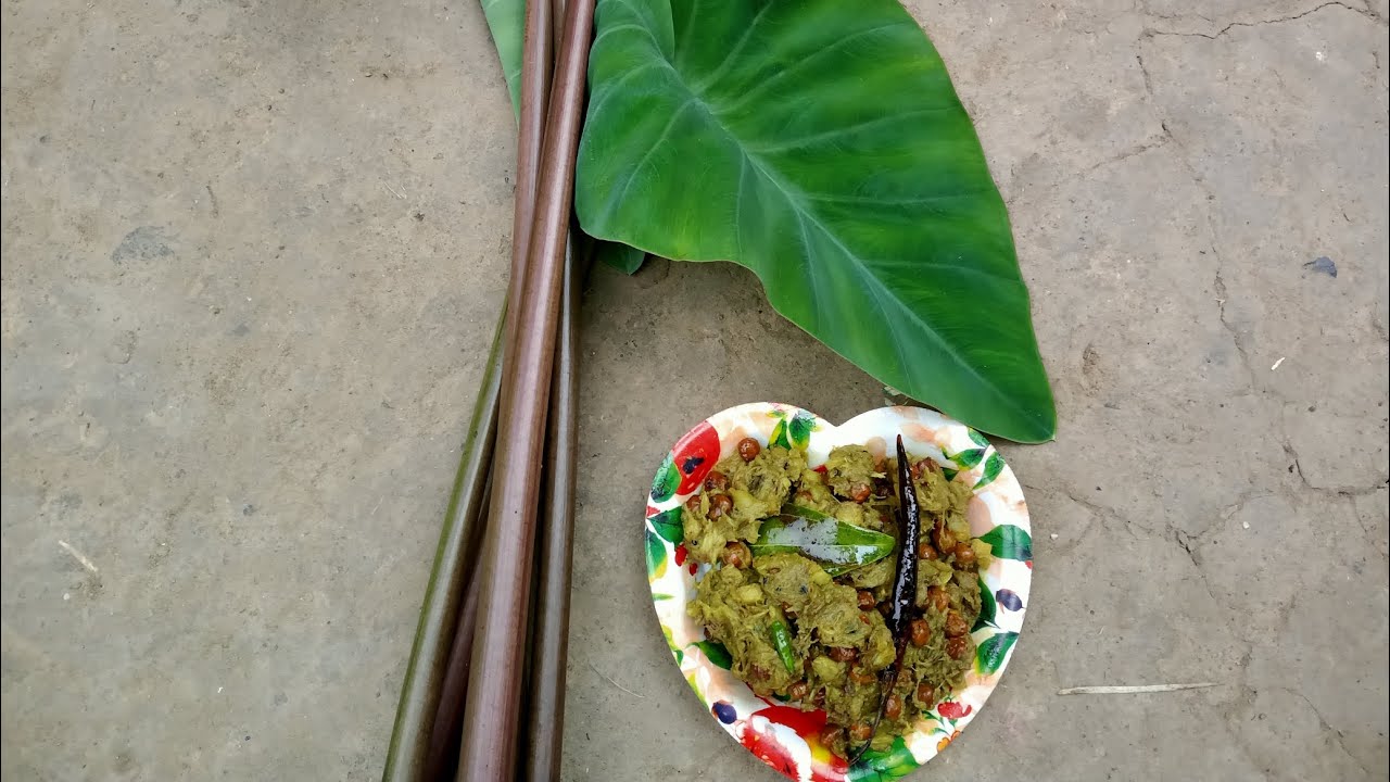 kochu shak ranna ( taro recipe) - YouTube