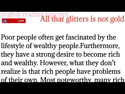 All that glitters is not gold, English paragraph/English reading ...