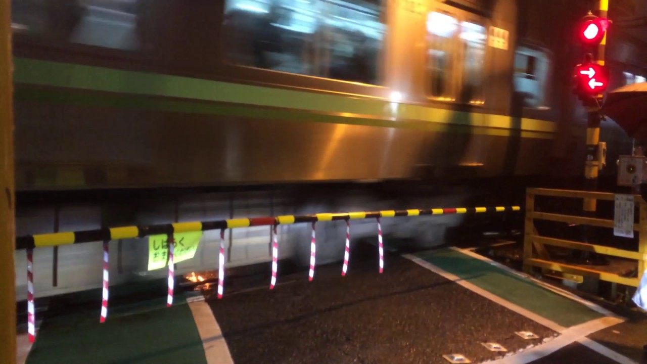 Train level crossing in Tokyo - YouTube