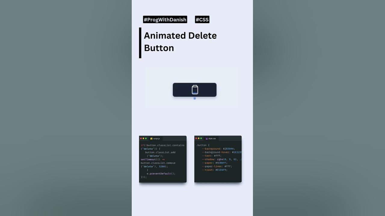 Animated Delete Button #coding #learnhtml5andcss3 - YouTube