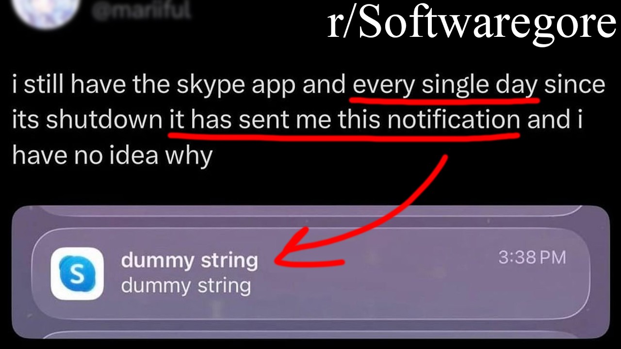 r/Softwaregore | dummy string - YouTube