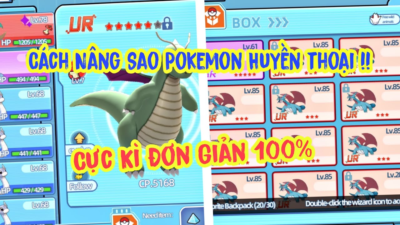 Hướng dẫn cách nâng sao Pokemon huyền thoại cực kì đơn giản trong game ...