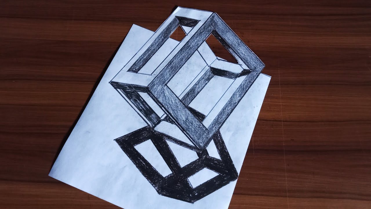 3d trick art on paper _ How to draw 3D optical illusion art on paper ...