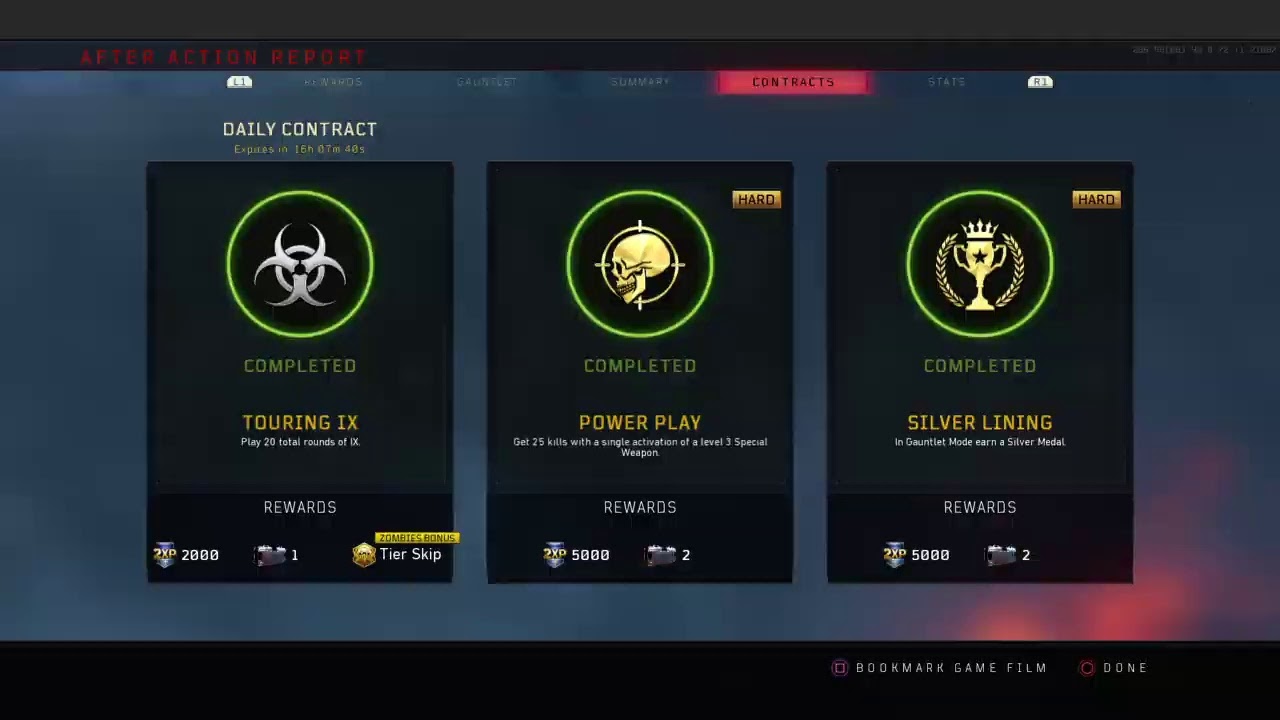 Bo4 Zombies Gauntlet Mode - completing contracts - YouTube