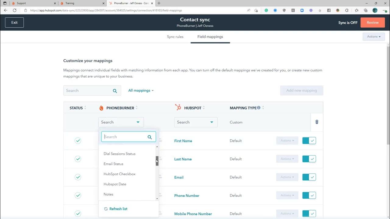 Custom Mappings 2 way syncing with Hubspot - YouTube