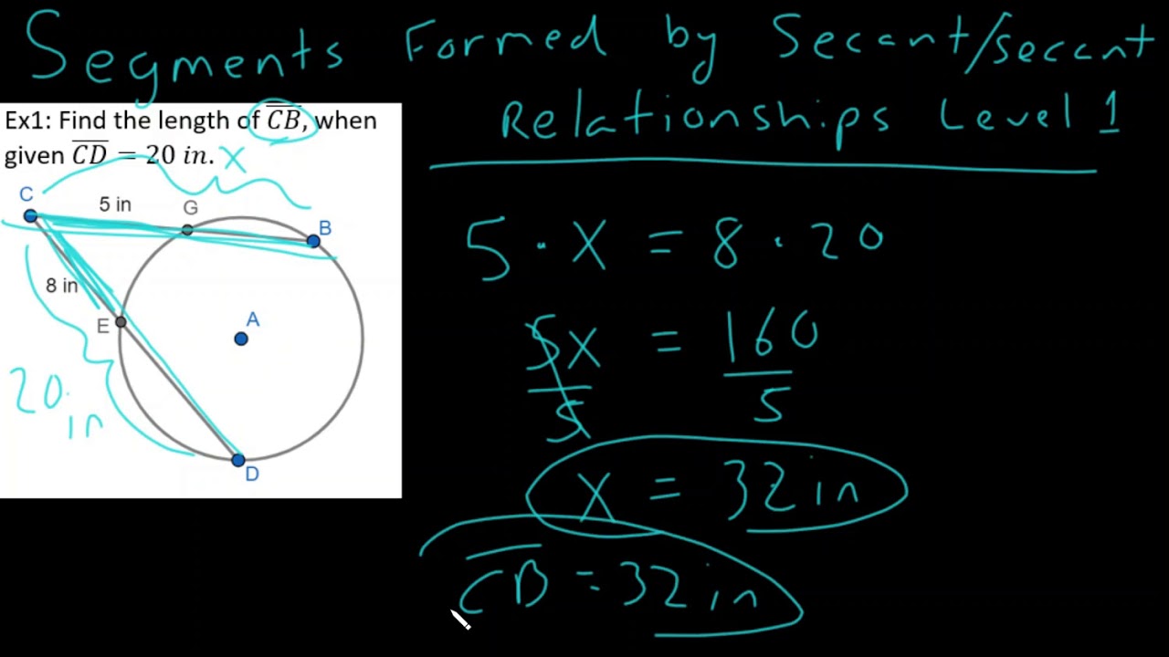 Segments Formed by Two Secants Level 1 - YouTube