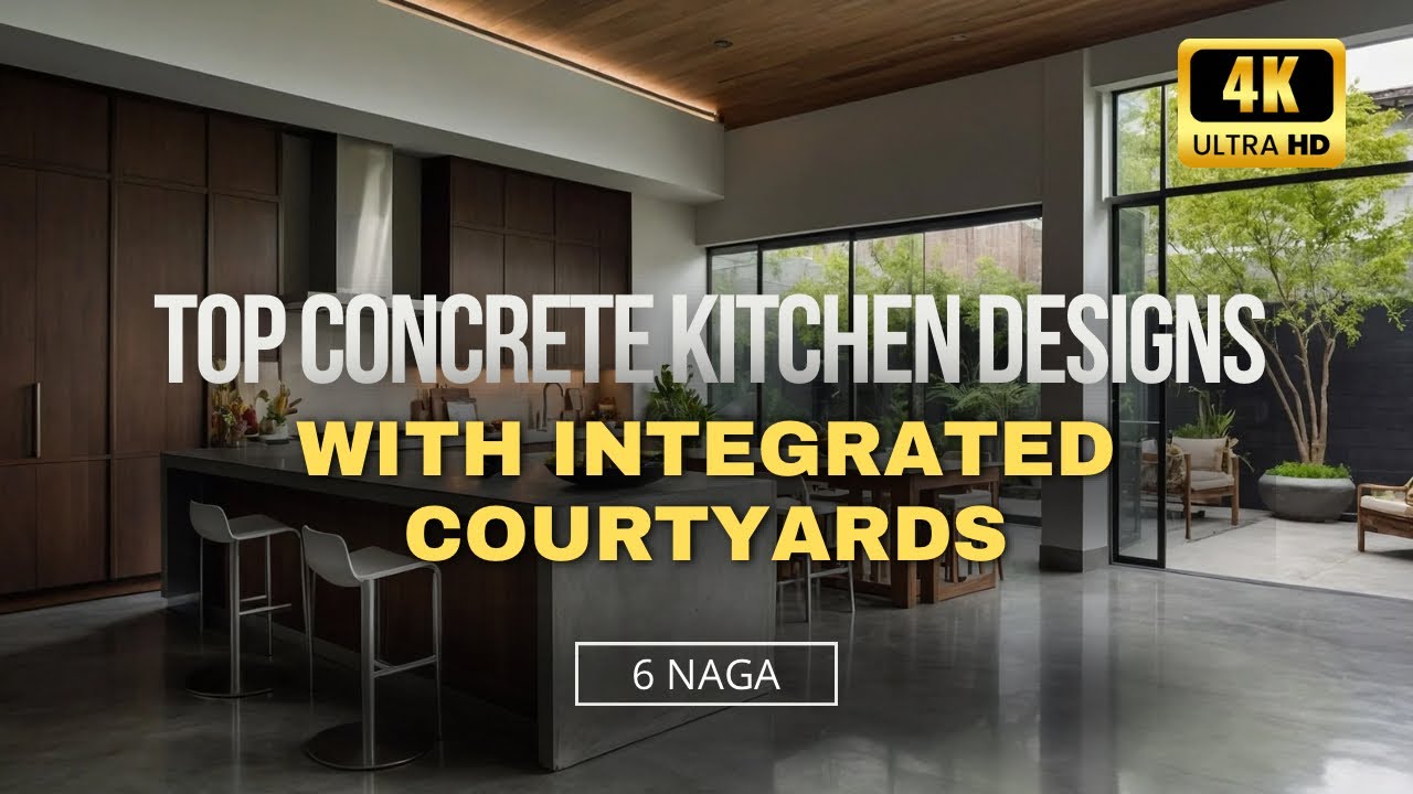Top Concrete Kitchen Designs with Integrated Courtyards - YouTube