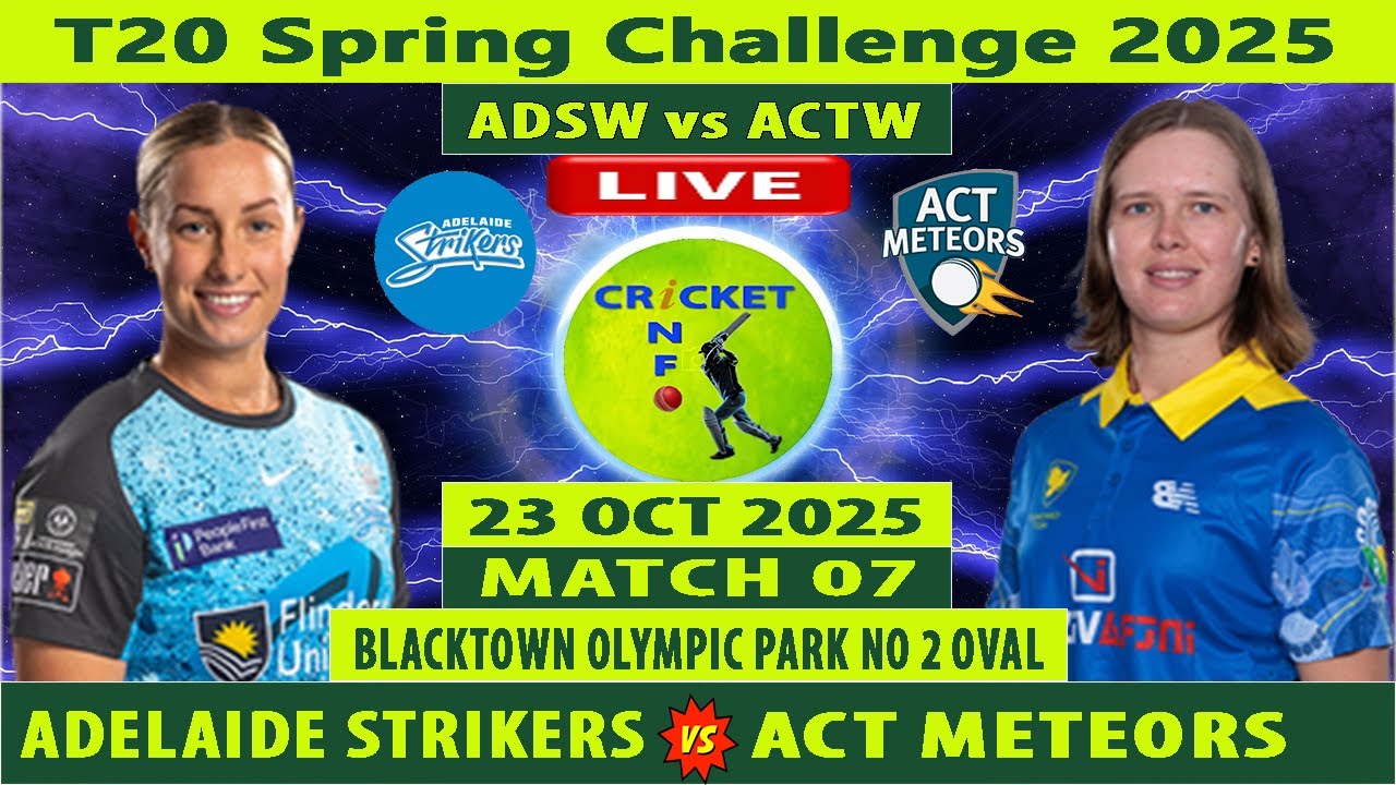 Adelaide Strikers Women vs ACT Meteors Women | ADSW vs ACTW Live | T20 ...